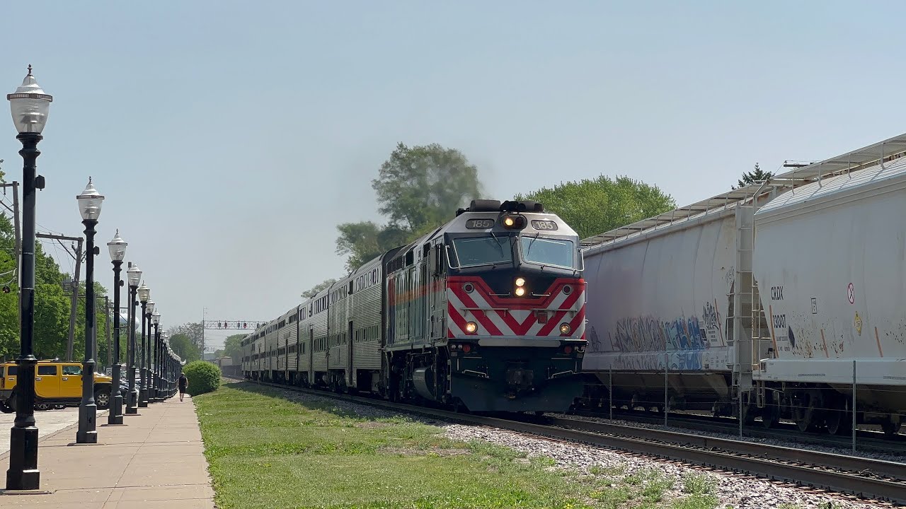 Metra 185 West in Western Springs, IL - YouTube