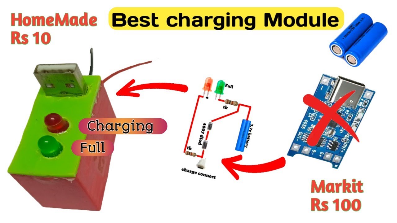 Lithium Cell charging module made for just 10₹ //How to make universal ...