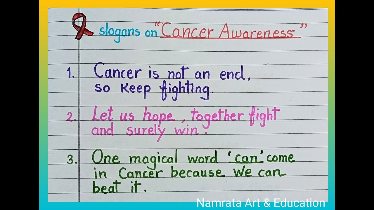 Slogan writing on Cancer awareness in English/ World Cancer day slogan ...