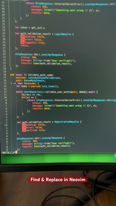 Find And Replace In Neovim Viralshorts Ytshorts Viralvideo Neovim Rust Coding