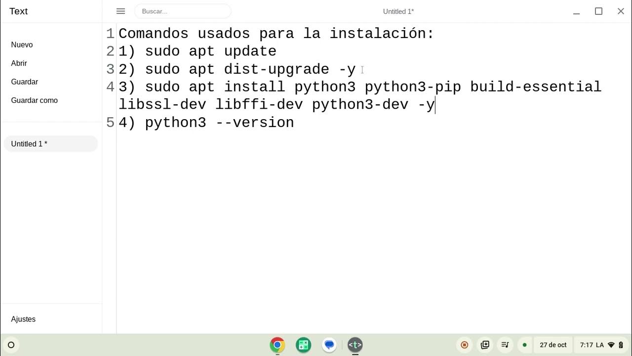 Aprendiendo los comandos del vídeo "Cómo instalar Python 3 en la ...