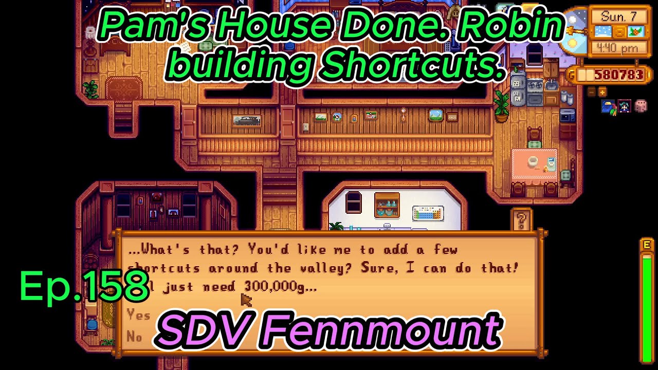 Stardew Valley Fennmount Ep158- Pam's House Done. Robin building ...