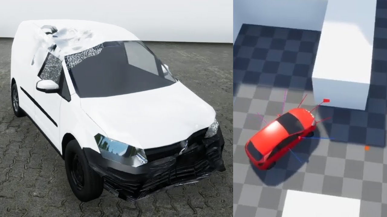 Improvments for car deformation in Unreal Engine + Car ai test - YouTube