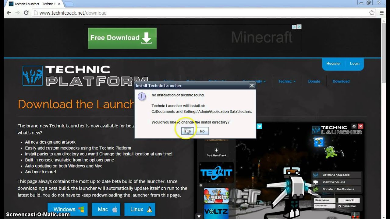 how to get technic for minecraft windows,mac,linux - YouTube