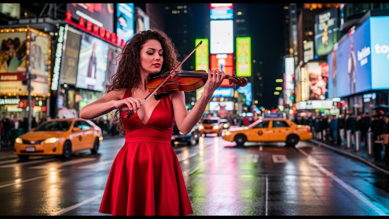 🌇🎻 Beautiful soothing melody in New York – A moment of peace and ...