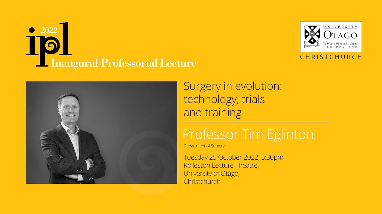 Inaugural Professorial Lecture | Professor Tim Eglinton - YouTube