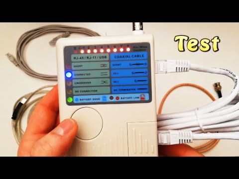 Remote cable tester for (RJ45, RJ11, USB, BNC) plugs