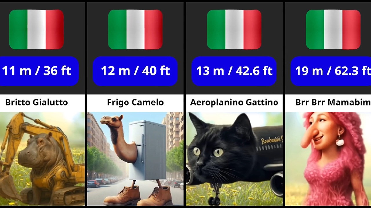Comparison: All Size of Italian Brainrot Animals Memes - YouTube