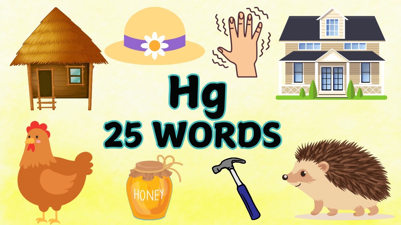 25 Words that starts with letter H | Letter H Words for Kids | Phonics ...