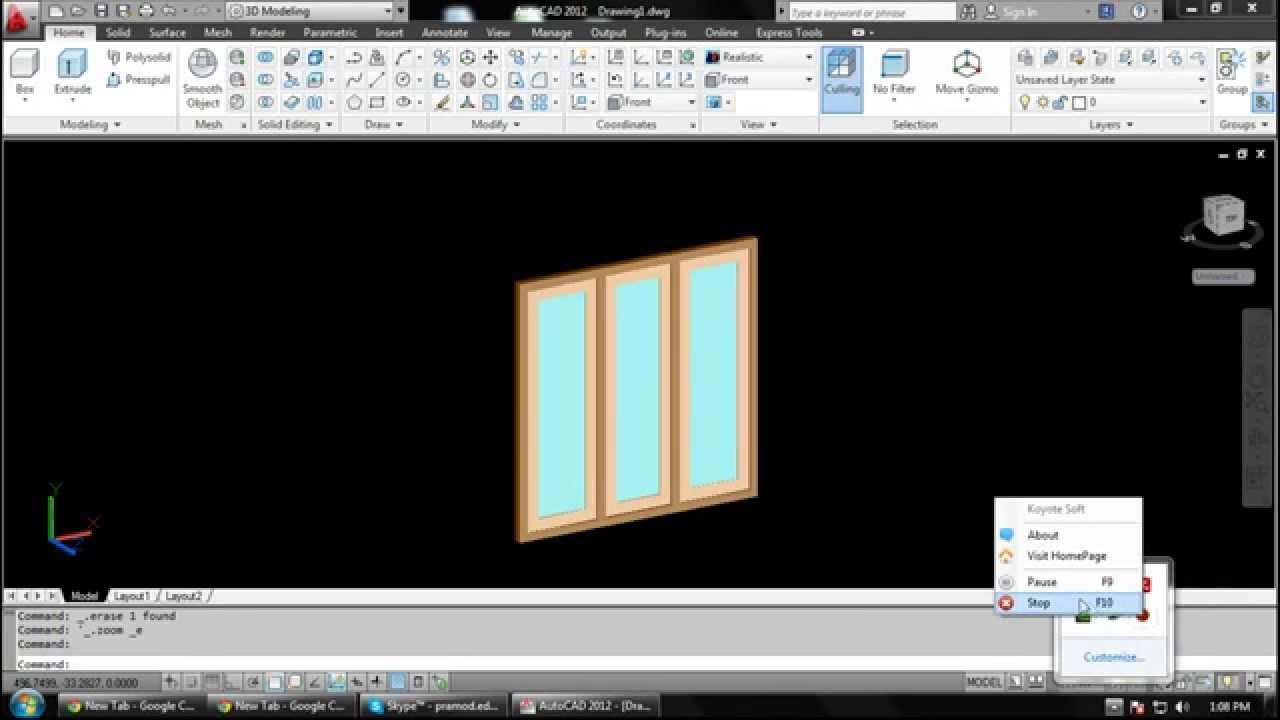 AutoCAD 3D Window Modeling Tutorial - YouTube