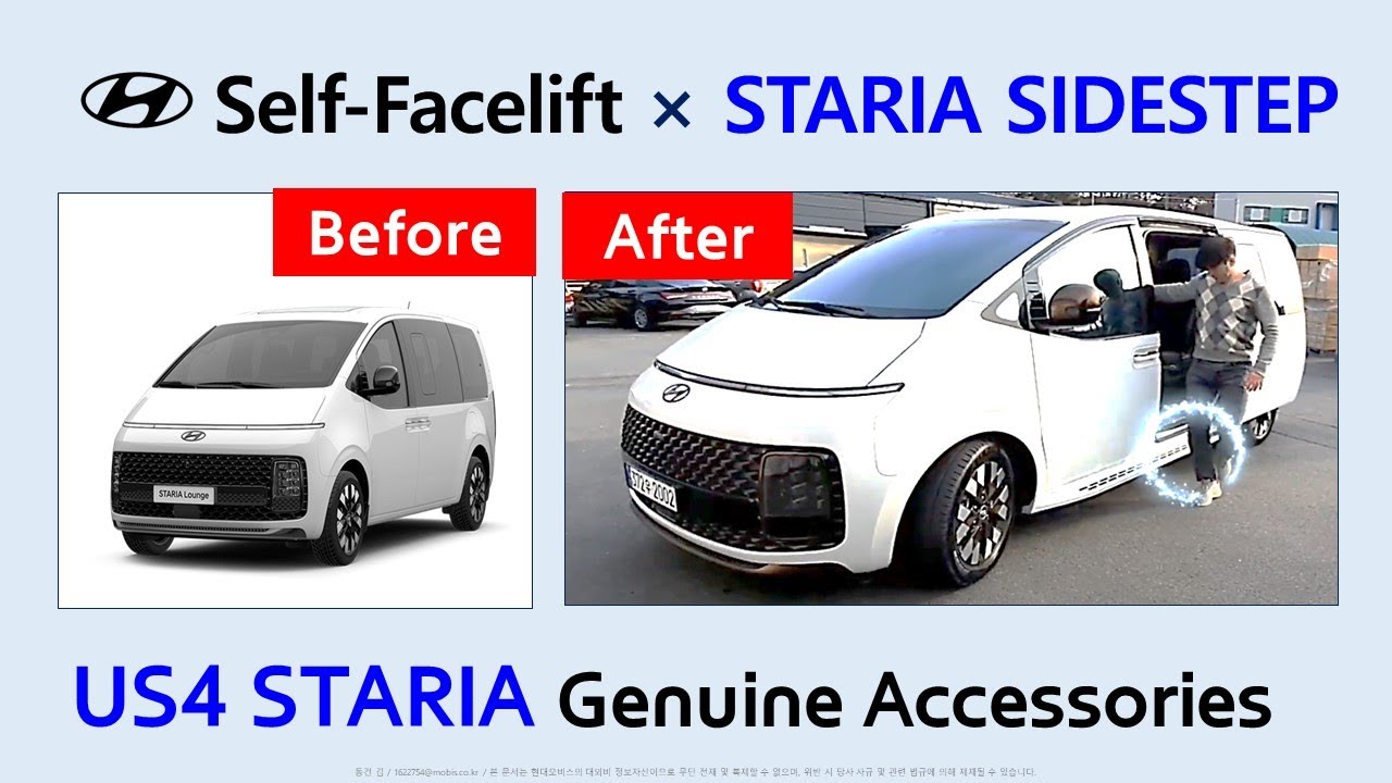 [Self-Facelift] US4 Staria Sporty Sidestep - 스타리아 사이드스텝 MOBIS 해외 수출형 ...