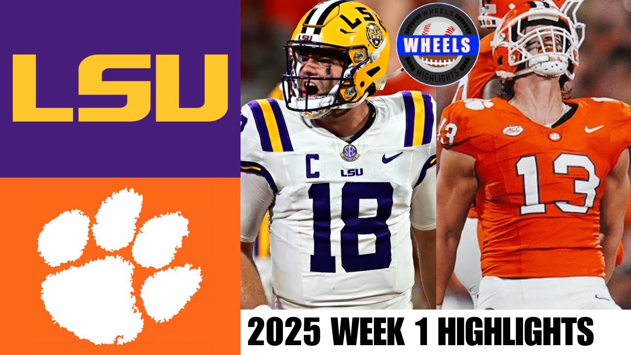 #9 LSU vs #4 Clemson Highlights | Week 1 | 2025 College Football ...
