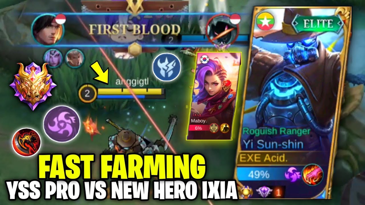 FAST FARMING! PRO YI SUN SHIN VS NEW HERO IXIA! WHO WILL WIN? NEW ...