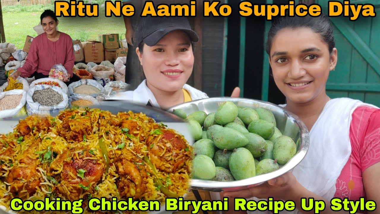 Cooking Chicken Biryani Recipe 🤤 Collecting More Mango ||Ritu Didi Ne ...