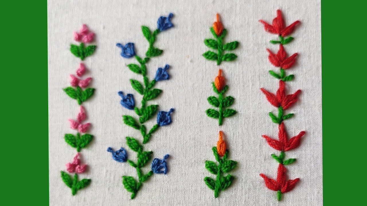 Hand Embroidery Border Design For Beginners, Easy Border Design ...