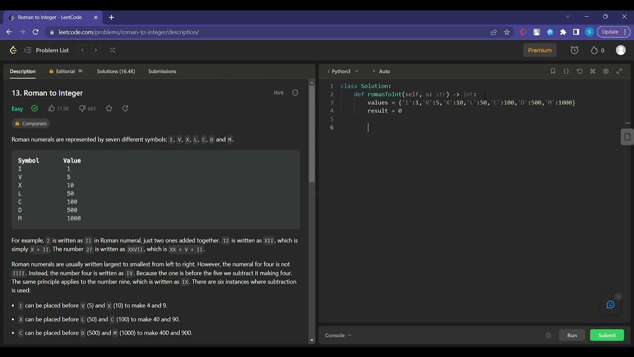 Roman To Integer Leetcode Leetcodequestionandanswers Youtube