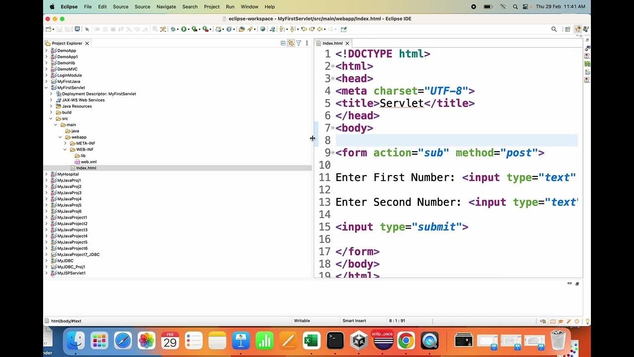 Create your First Servlet in Eclipse IDE and Tomcat Server using Web.XML - YouTube