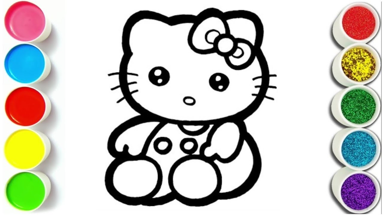 How to draw Hello Kitty for Kids step by step | Hello Kitty Drawing ...