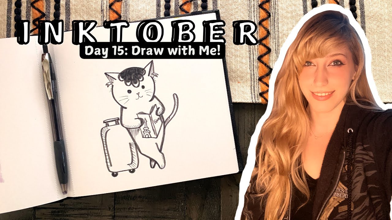 Inktober Day 15: Guidebook | Drawing a Traveling Cat in Ink | Ink ...