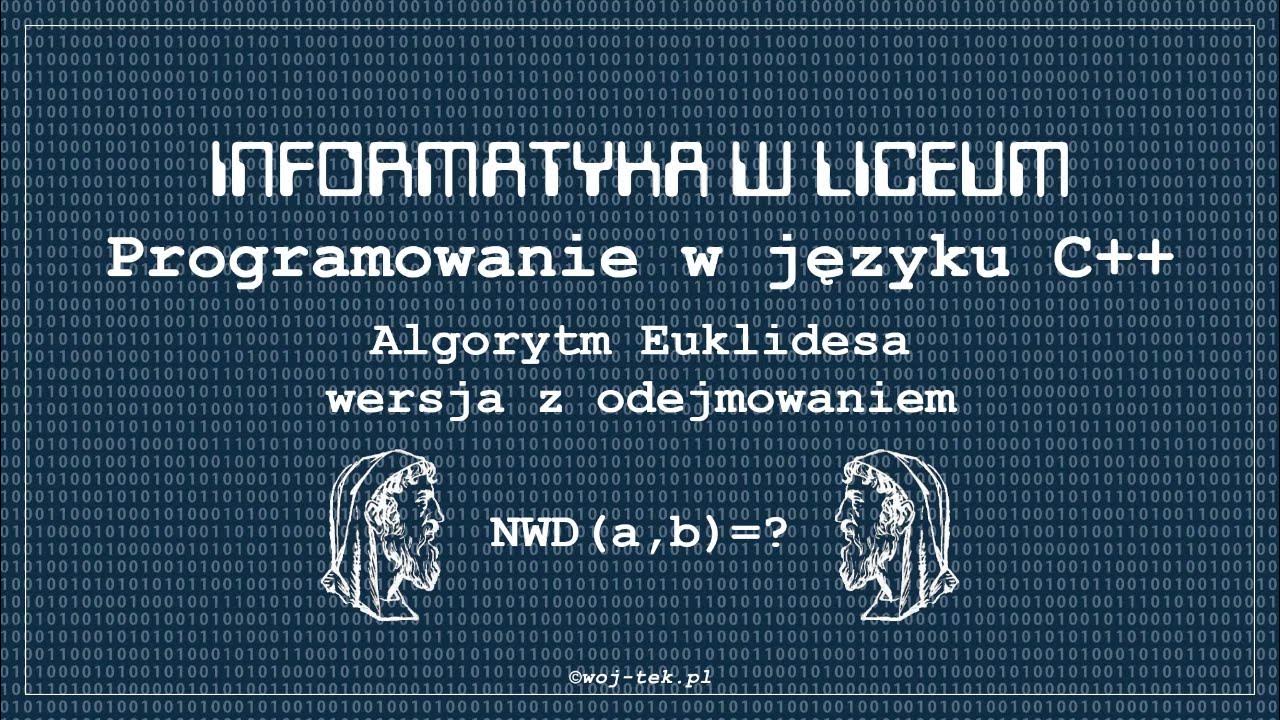 Algorytm Euklidesa - wersja z odejmowaniem - YouTube