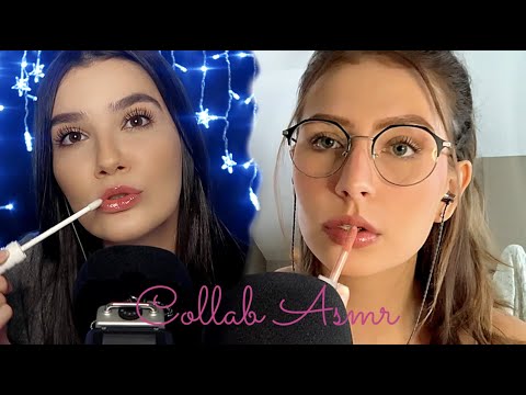 COLLAB ASMR: UP CLOSE LIPGLOSS APPLICATION + MOUTH SOUNDS (Gloss perto ...