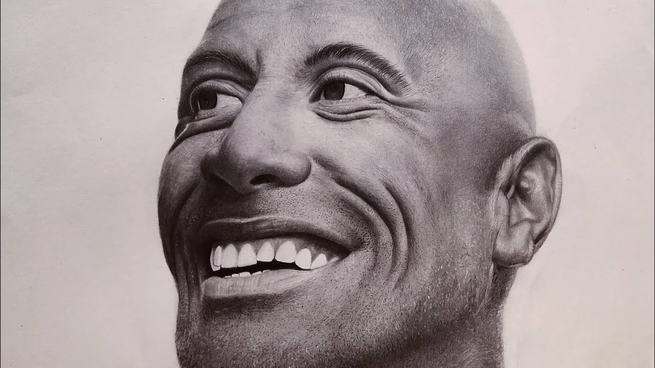 THE ROCK HYPER REALISTIC DRAWING - YouTube