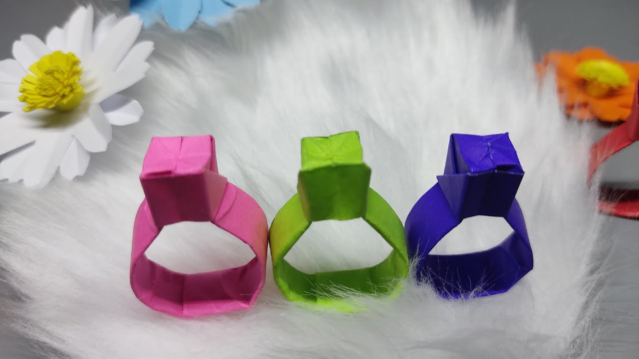EASY TO FOLD PAPER ORIGAMI RINGS - YouTube