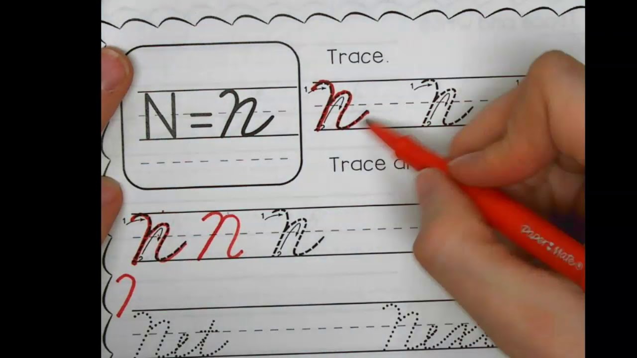 Cursive Capital N - YouTube