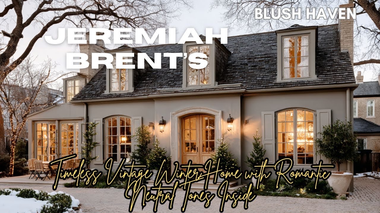 Jeremiah Brent’s Timeless Vintage Winter Home with Romantic Neutral ...