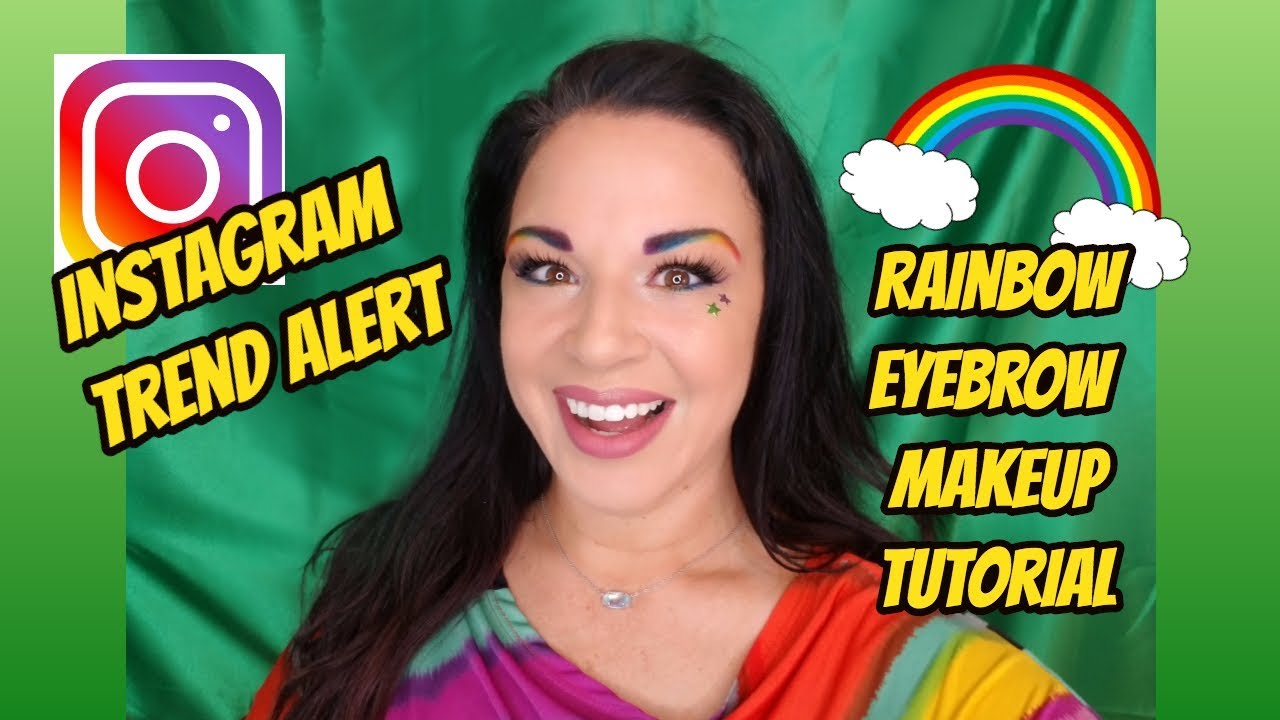 Rainbow Eyebrows and Liner Makeup Tutorial - YouTube