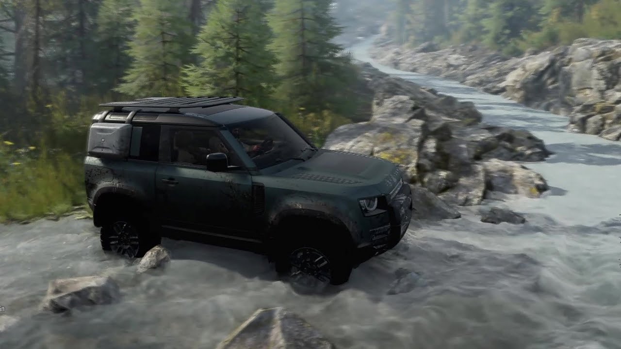 SnowRunner 2020 LandRover Defender 90 Mudding, Crawling DIFFICULT - YouTube