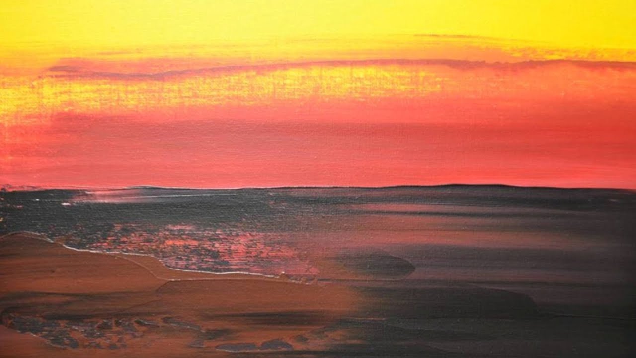 How to Paint a Sunset / Easy & Basic / For The Absolute Beginner! - YouTube