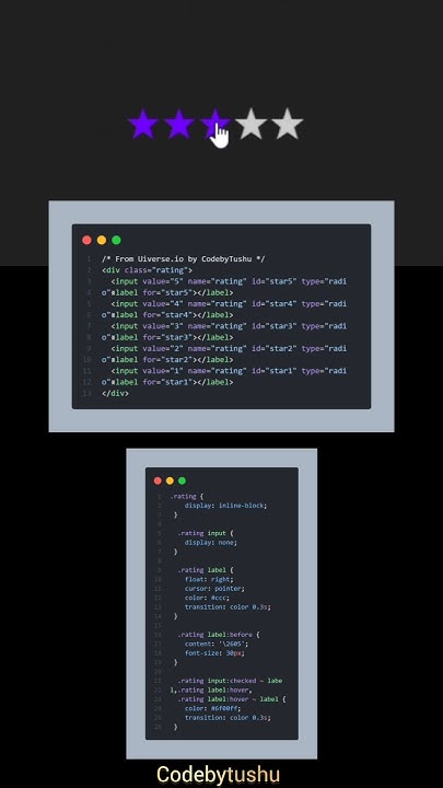 Create Multiple Starts In Web Page Html With Css Html Css Codebytushu Coding Youtube