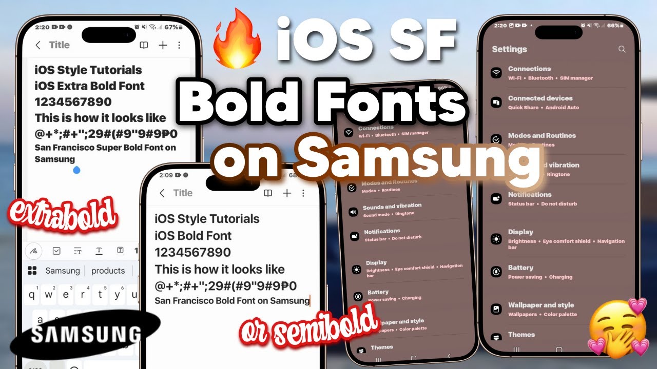 iOS SF iPhone Bold Fonts (ExtraBold or SemiBold) on Samsung devices ...