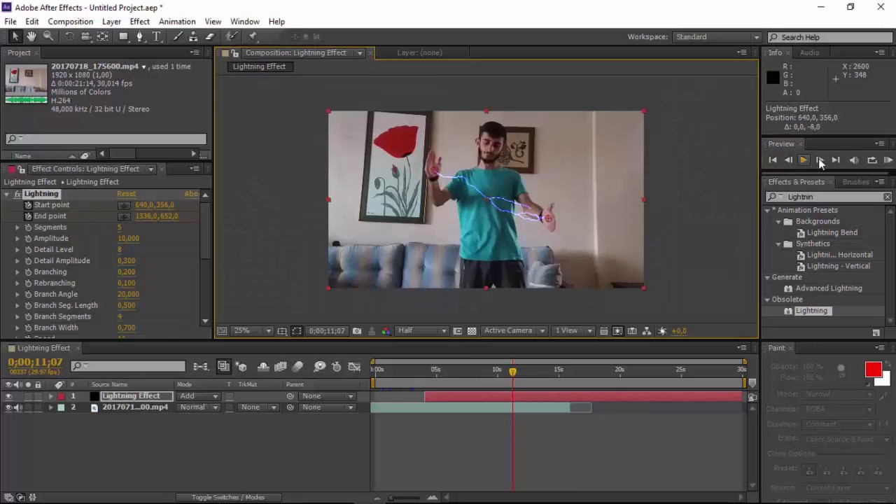 Adobe After Effect Şimşek Efekti Yapımı / How To Make Lightning Effect ...