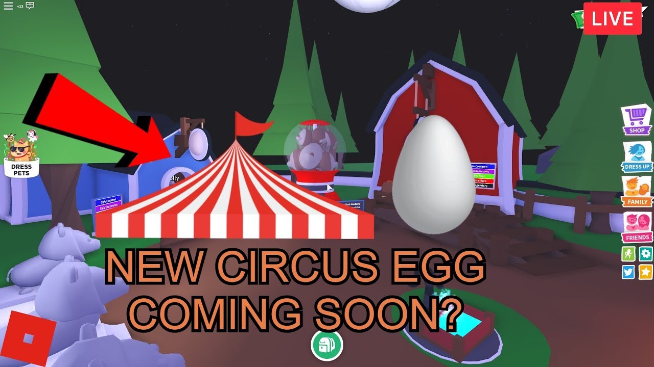 🔴LIVE🔴 Adopt Me! Giving Away Tons of pets.( NEW CIRCUS EGG COMING SOON ...