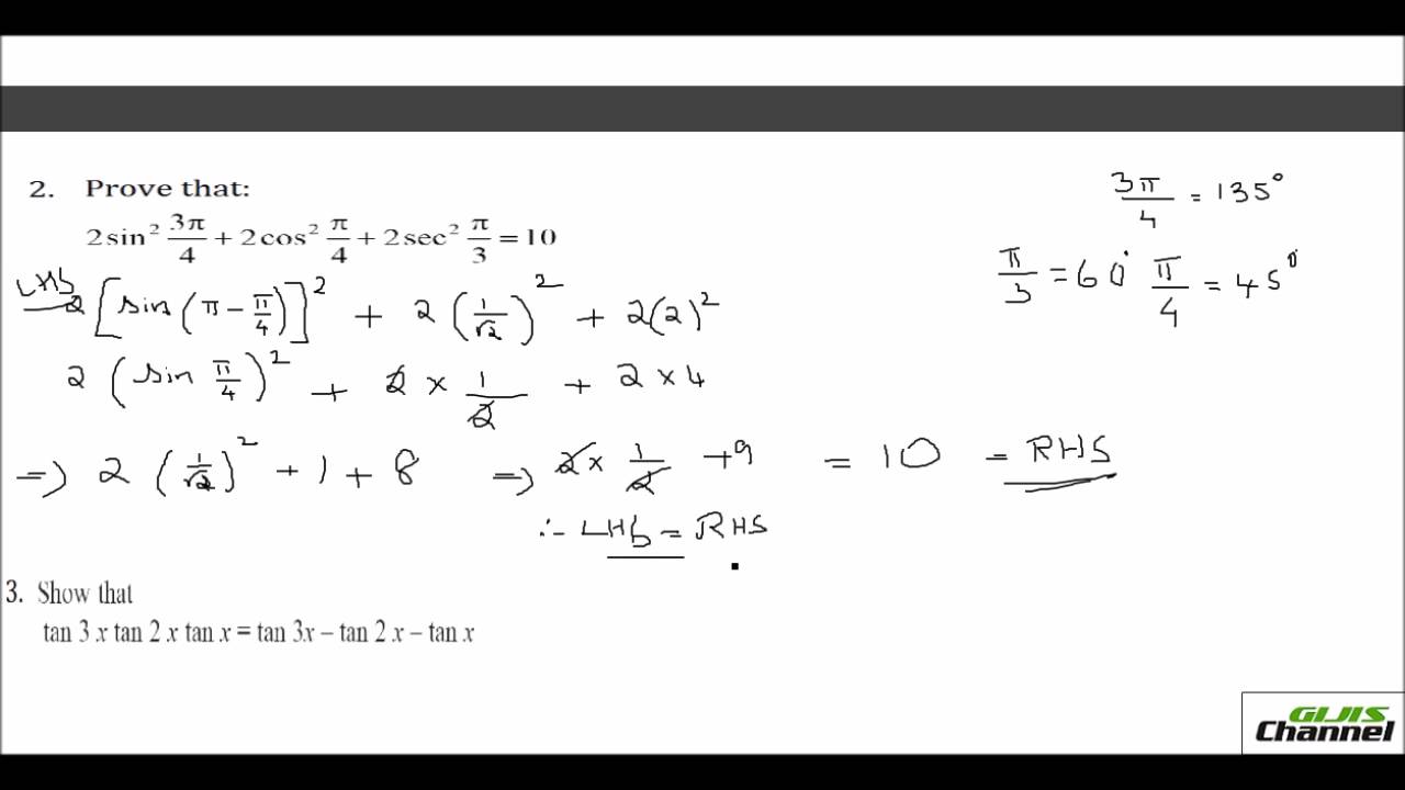 Trigonometric Functions Addition Formula YouTube
