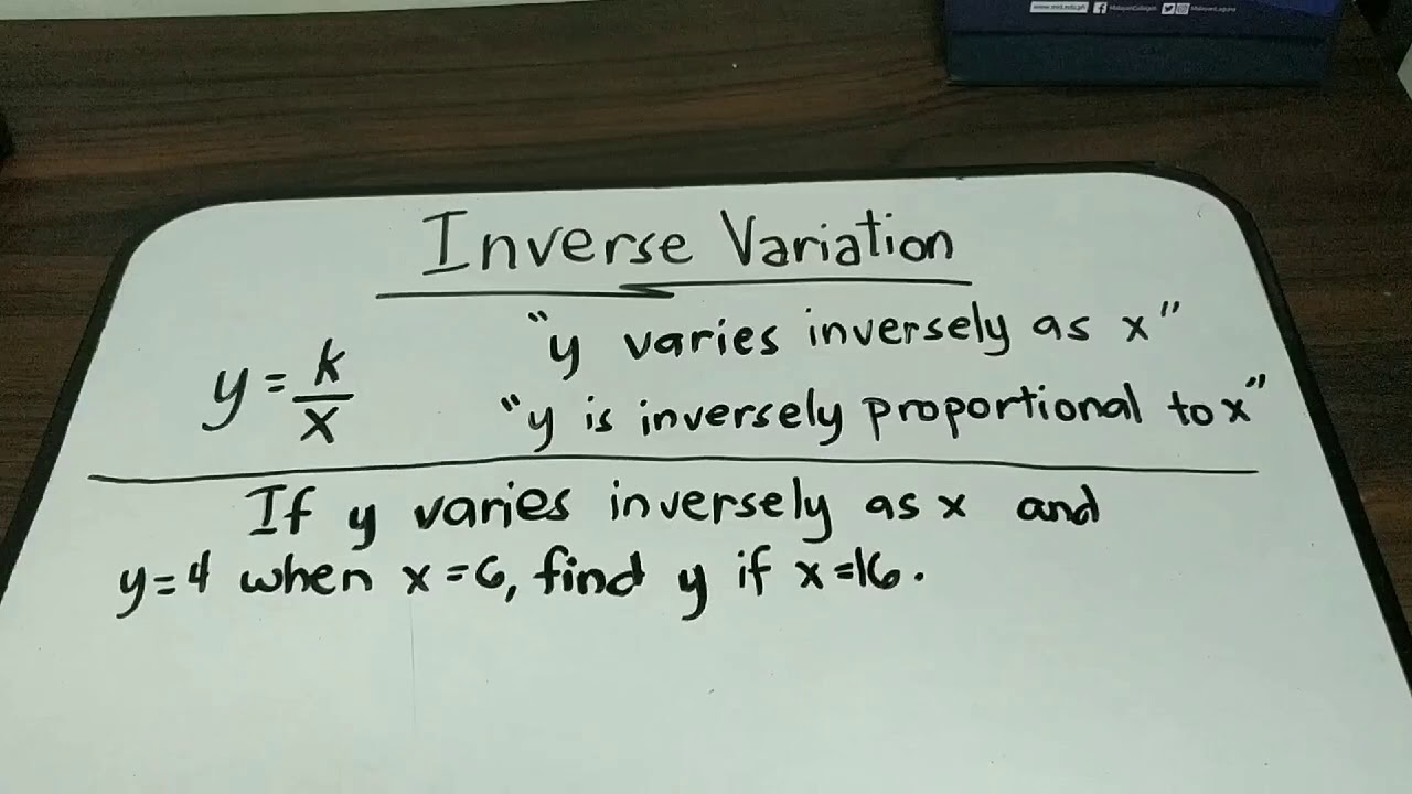 INVERSE VARIATION PART 1 (Tagalog/English) - YouTube