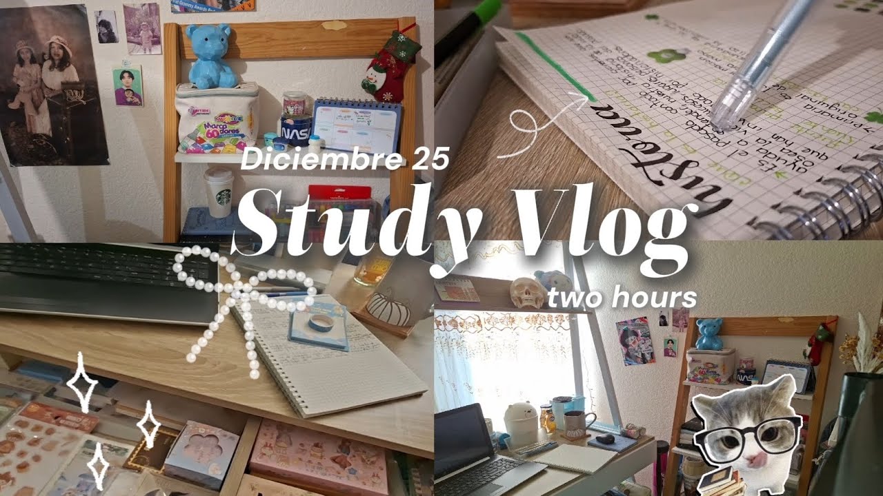 Estudiando 2 horas~ mini vlog. Study whit two hours~♡ - YouTube