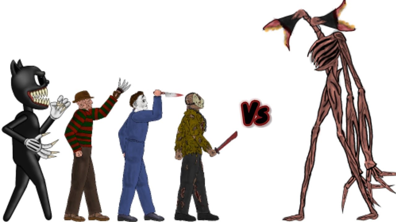 Cartoon Cat,Zombie Jason Voorhees,Micheal Myers And Freddy Krueger Vs ...