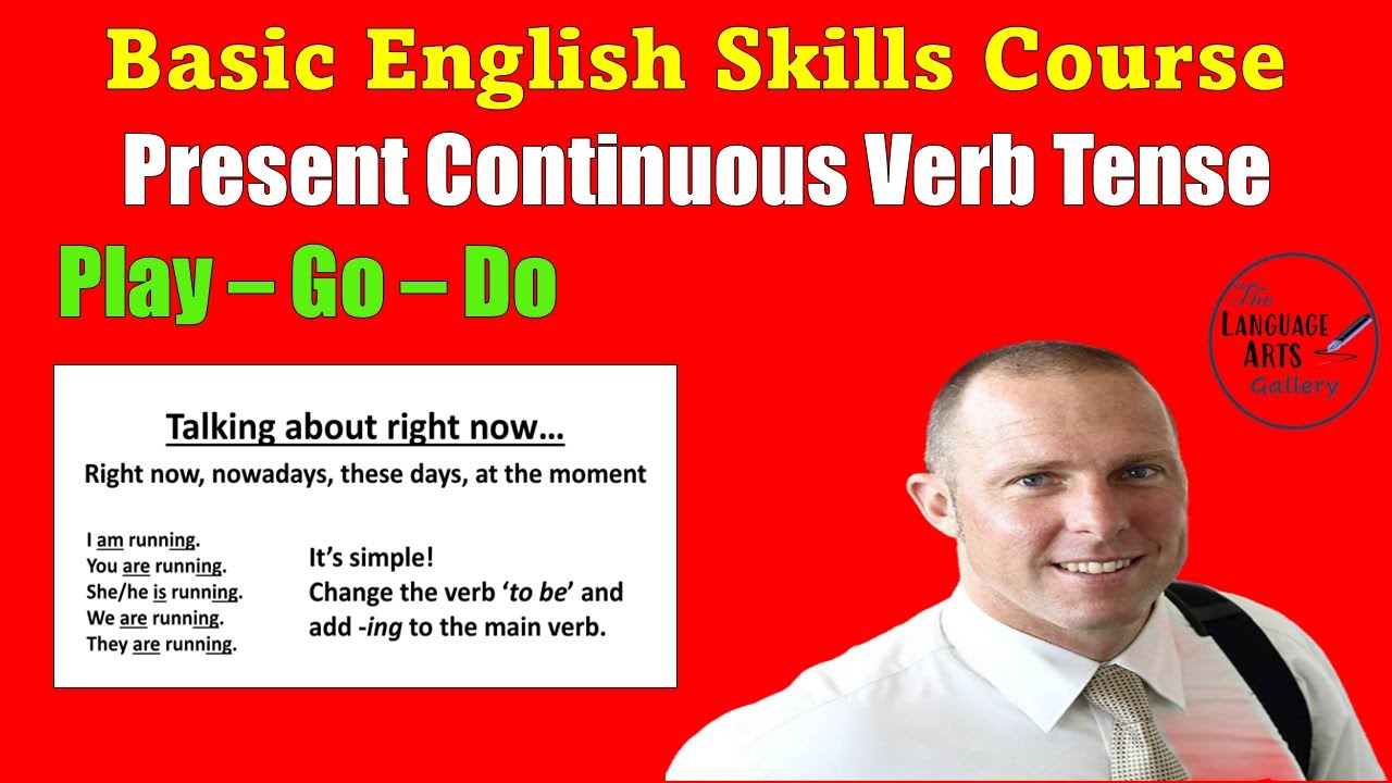 Basic English Skills - Present Continuous Tense + PLAY - GO - DO for ...
