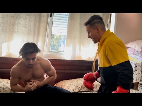 Abs Punch Test - brothers are back he didn’t want to do his turn!