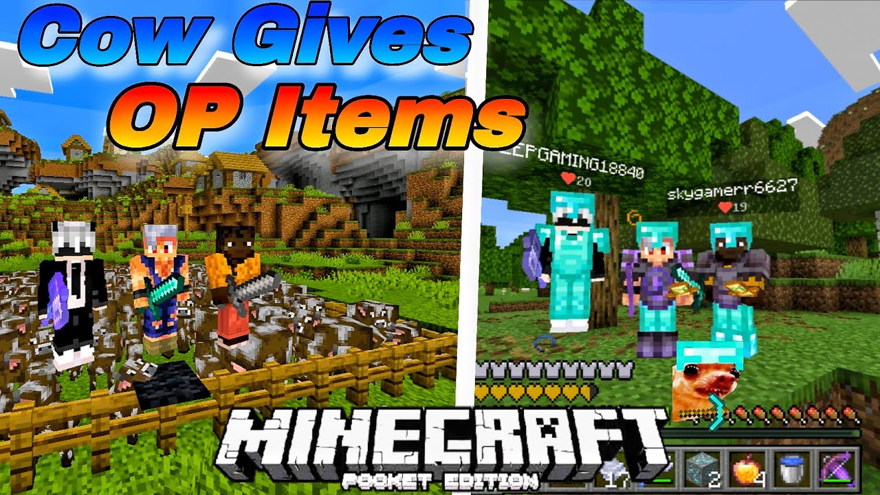 Minecraft but Cow Gives OP Items Only World (Hindi) - YouTube