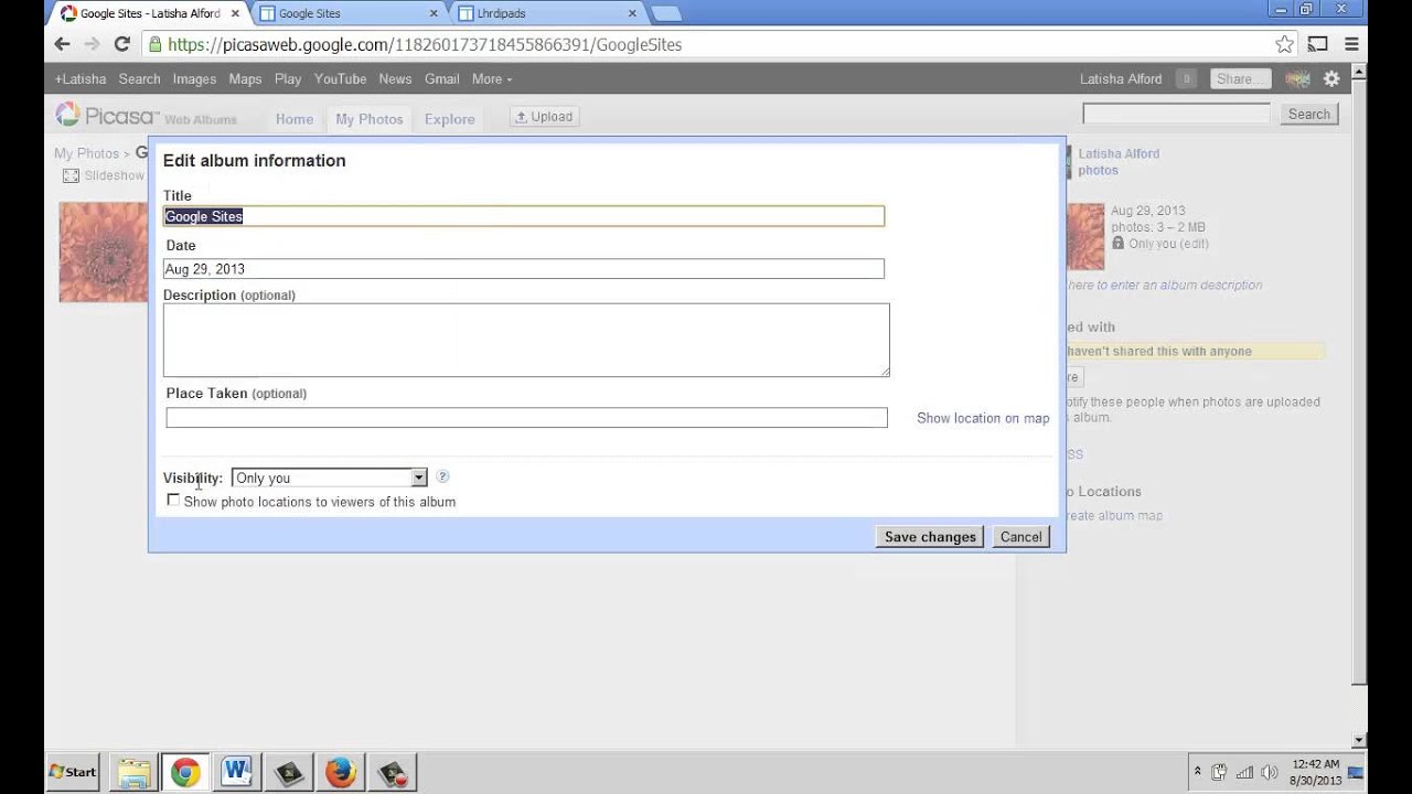 How to Create a Picasa Web Album Slideshow for a Google Sites Website ...