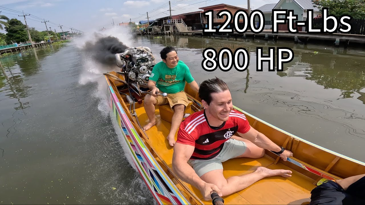 1200 Ft-Lbs/800hp 85MPH! Thailand Diesel River Boats! - YouTube