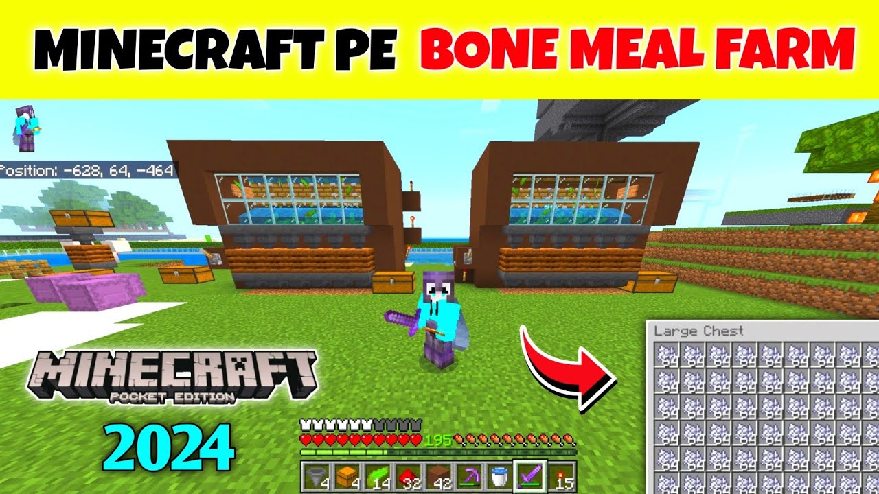 How To Make Bone Meal Farm In Mincraft Pocket Edition 1.20 | Minecraft ...