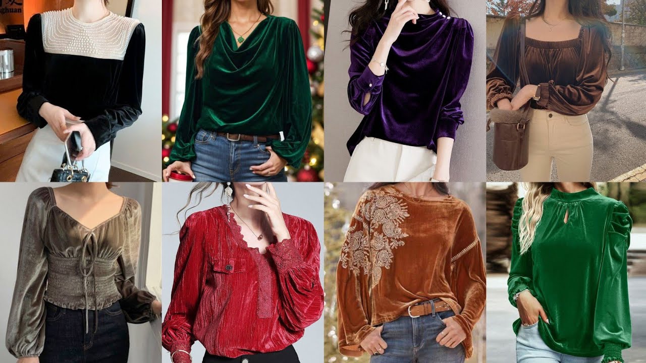 velvet top design for girls / latest and stylish top design ideas# ...