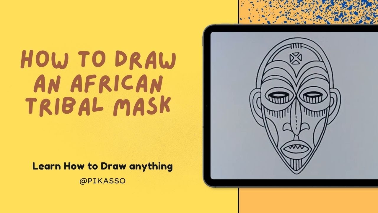 How to Draw an African Tribal Mask - YouTube