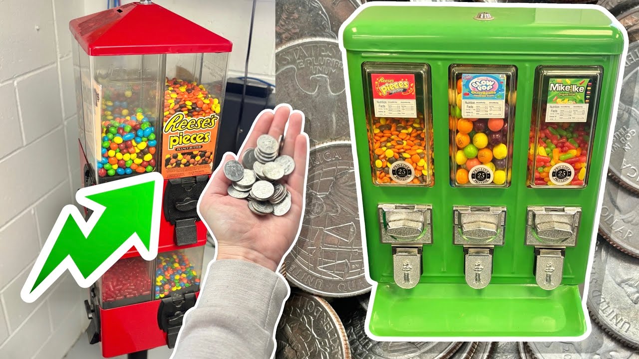 LOADED with QUARTERS!💰Collecting MONEY from Candy Machines! Vending ...