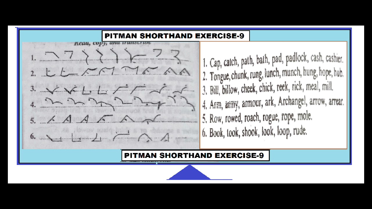 Pitman shorthand exercise -9 write in Shorthand/exercise-9 Pitman ...